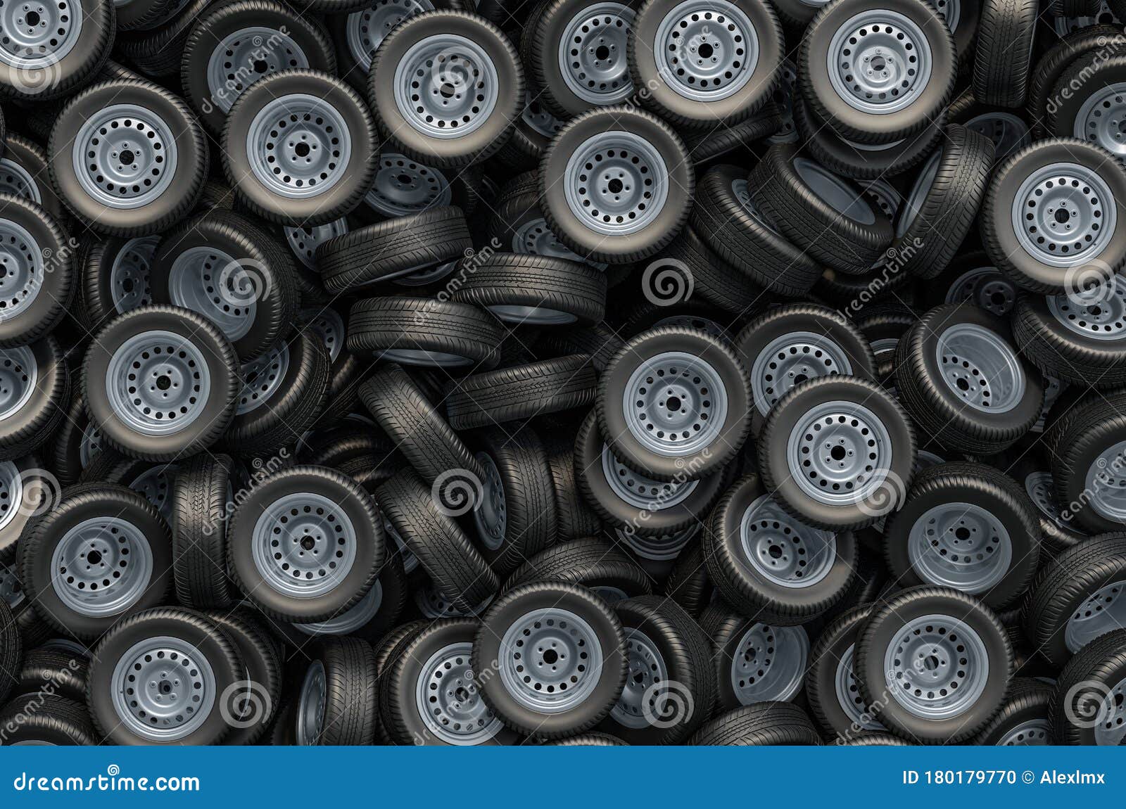 Background from Car Wheels, 3D Rendering Stock Illustration ...