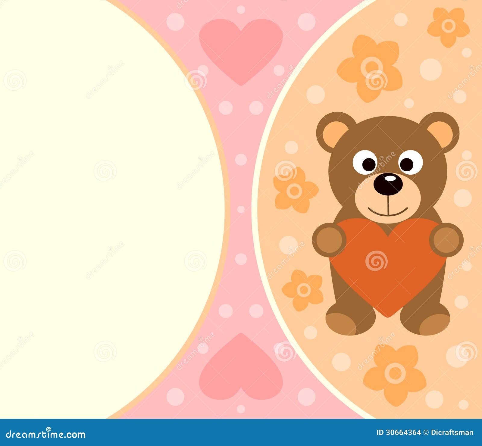 Background Card with Bear Cartoon Stock Vector - Illustration of color ...