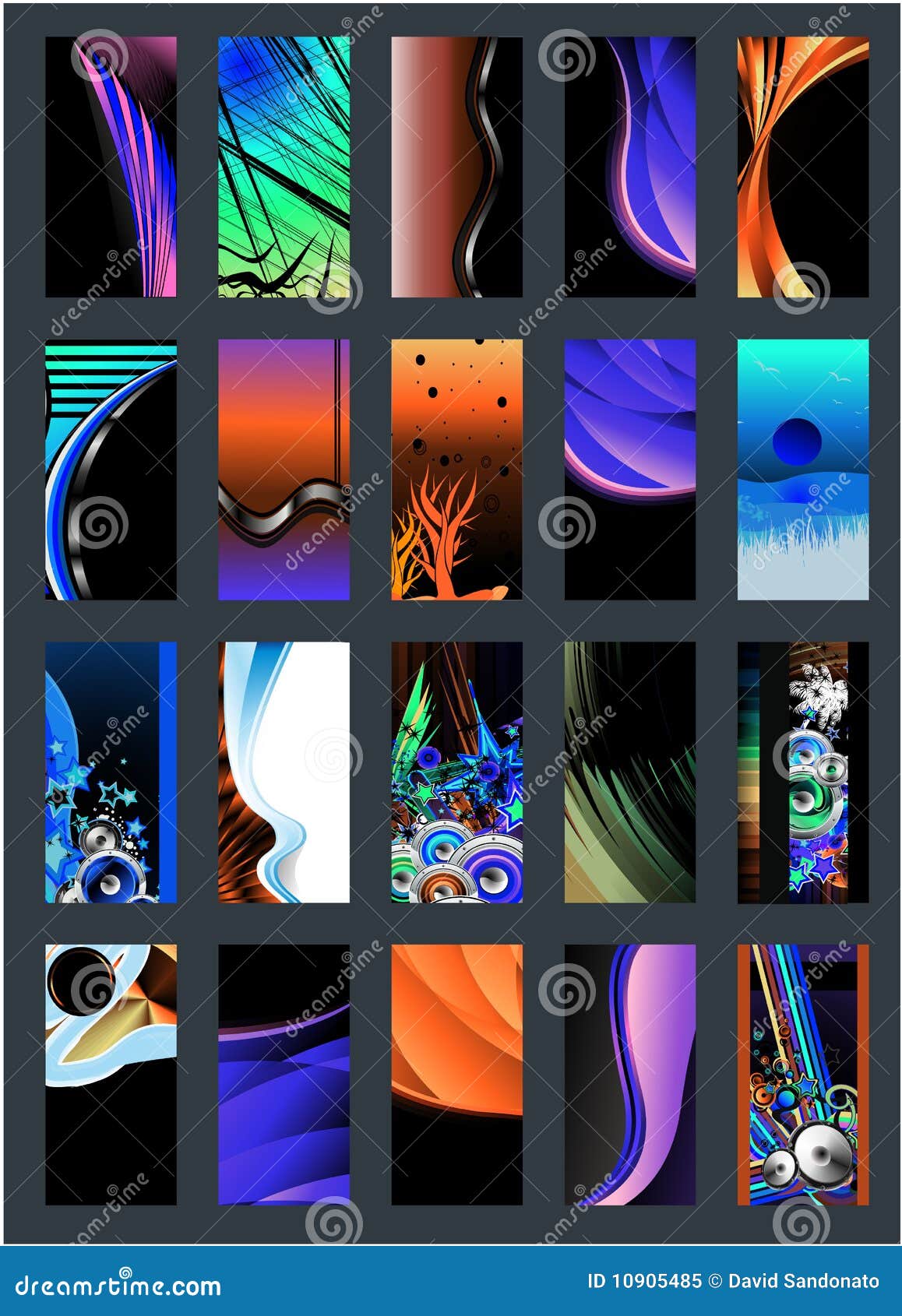 Background Card Collection Black Version Set 2 Stock Vector ...
