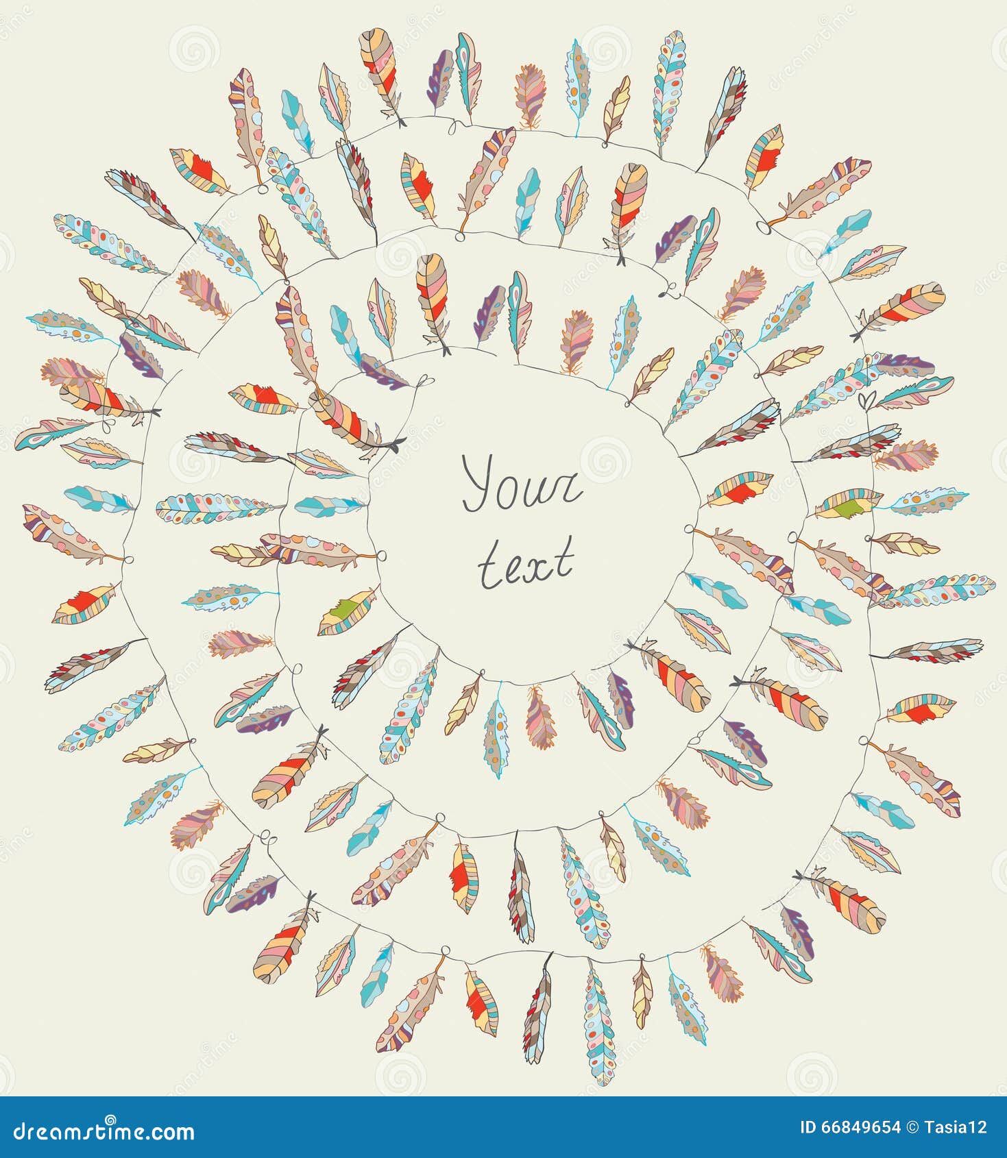 Background or Card with Feathers Frame Stock Vector - Illustration of ...