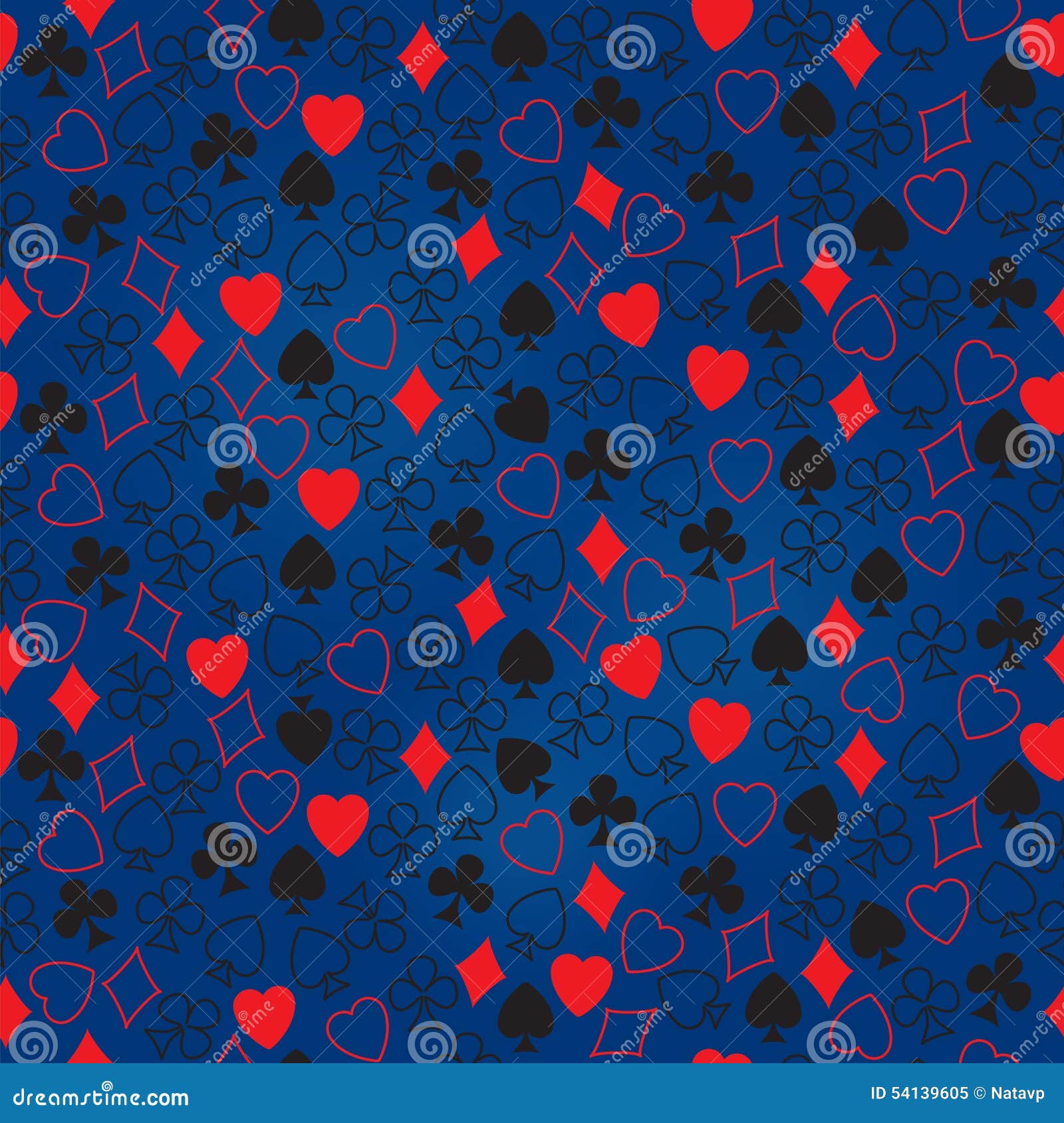 Background with Card Suits. Blue Template . Stock Vector - Illustration ...