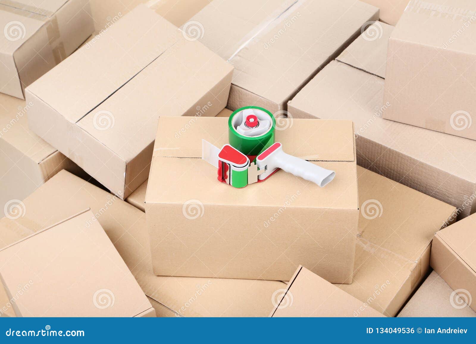 Cardboard Boxes with Dispenser Stock Photo - Image of business, package ...