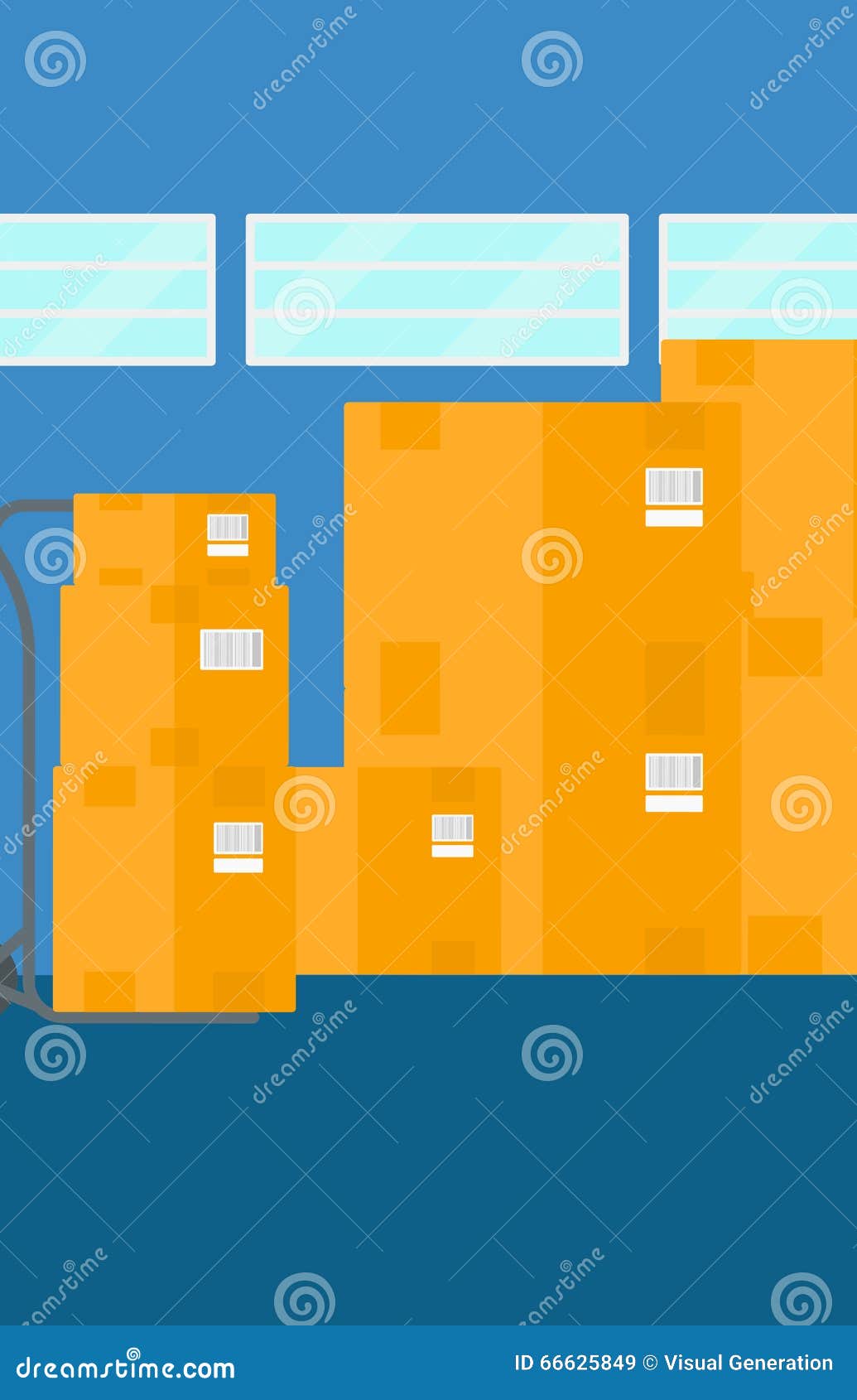 Background of Cardboard Boxes in Warehouse. Stock Vector - Illustration ...