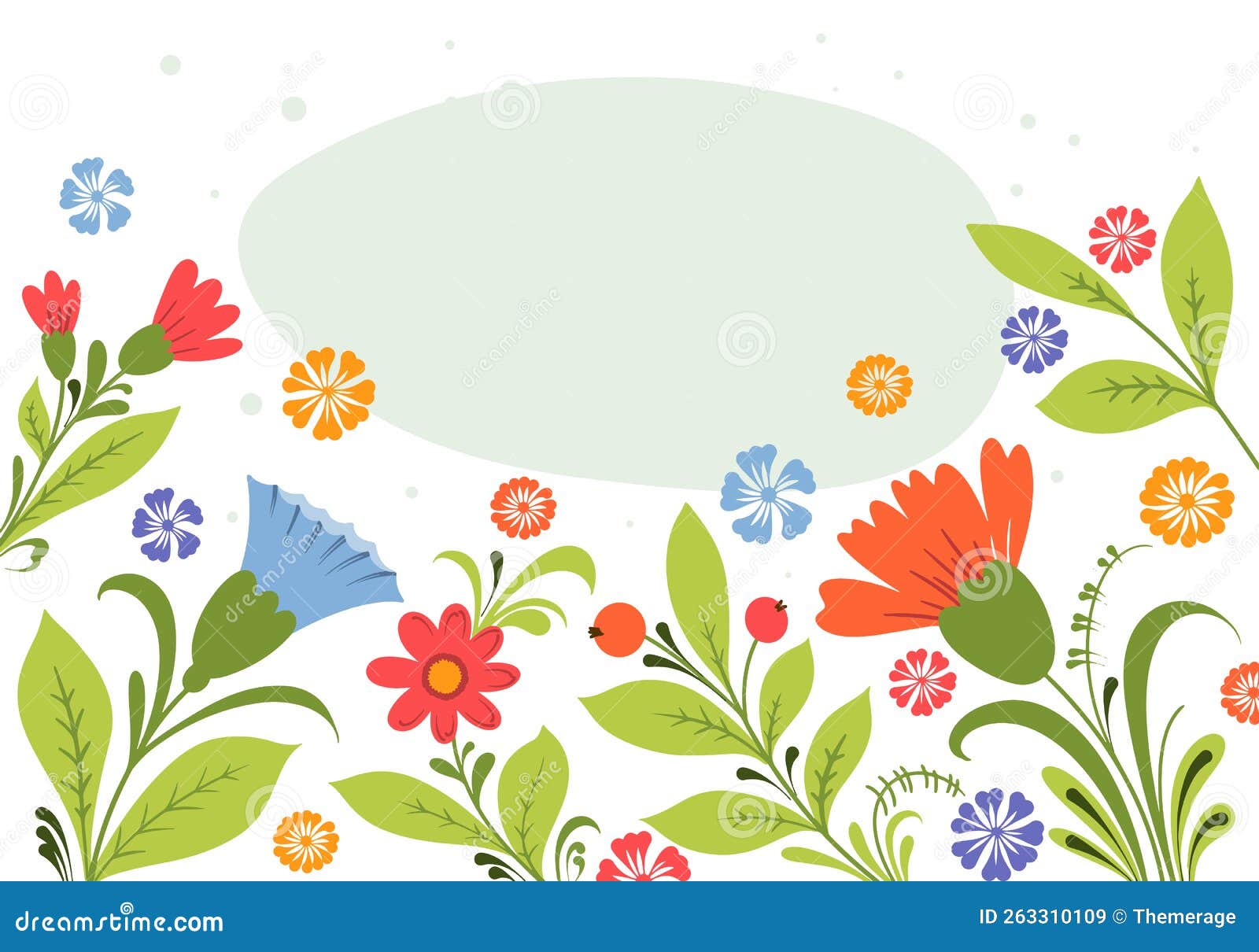 Background with Cartoon Colorful Flowers in Illustration Stock Vector ...