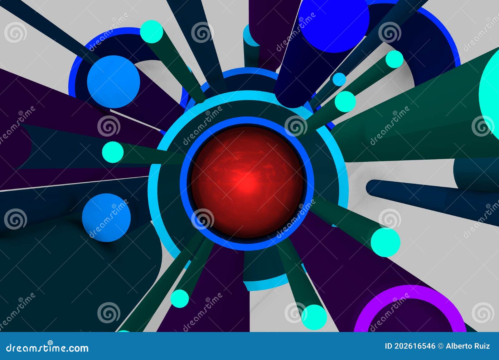 BACKGROUND of CARTOON FANTASY with RED SSPHERE Stock Illustration ...