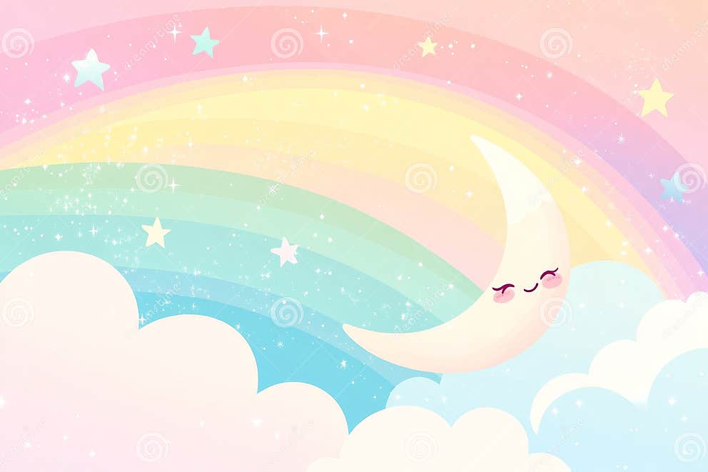 The Background of this Cartoon Features a Pastel Gradient Sky with ...