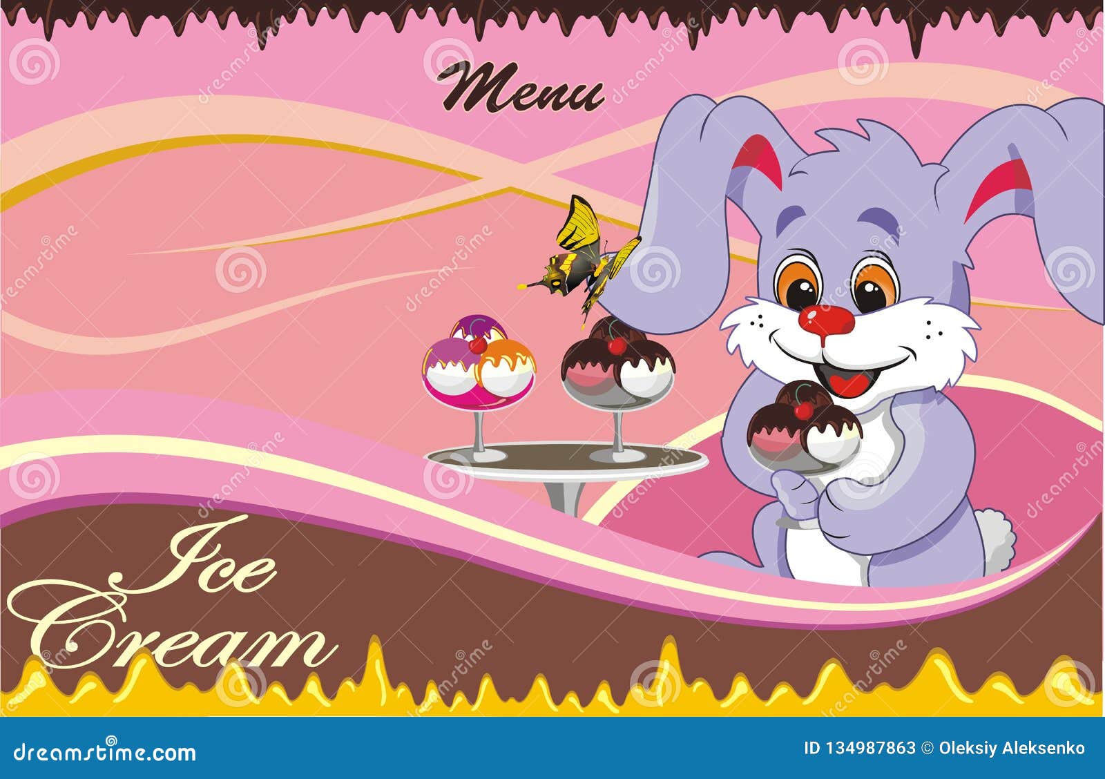 Background - Cartoon Menu Cafe for Ice Cream Stock Vector ...