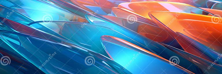 Background of Cascading Glass Shapes Dynamic Pattern of Overlapping ...