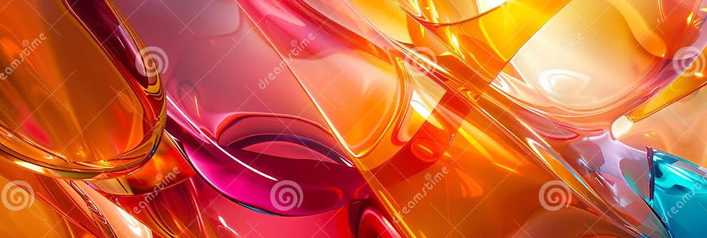 Background of Cascading Glass Shapes Dynamic Pattern of Overlapping ...