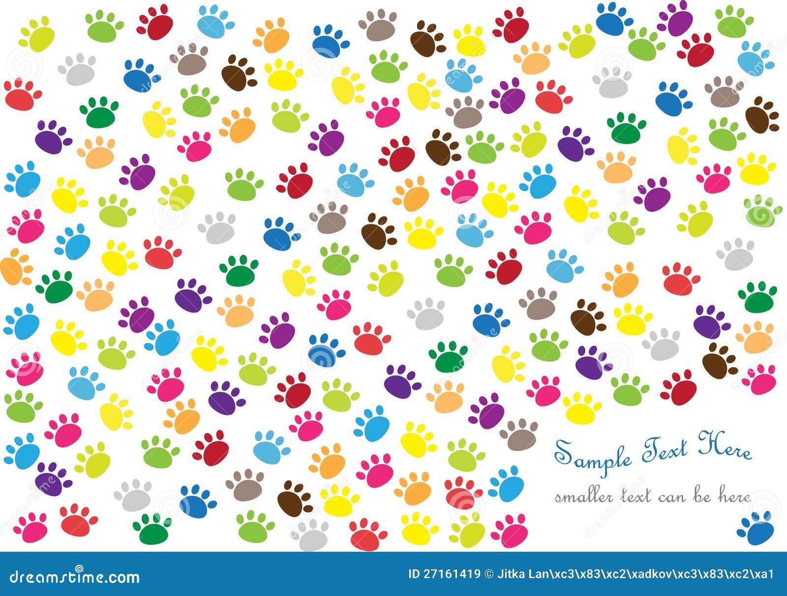 Background with Cat Paw Prints Stock Illustration - Illustration of ...