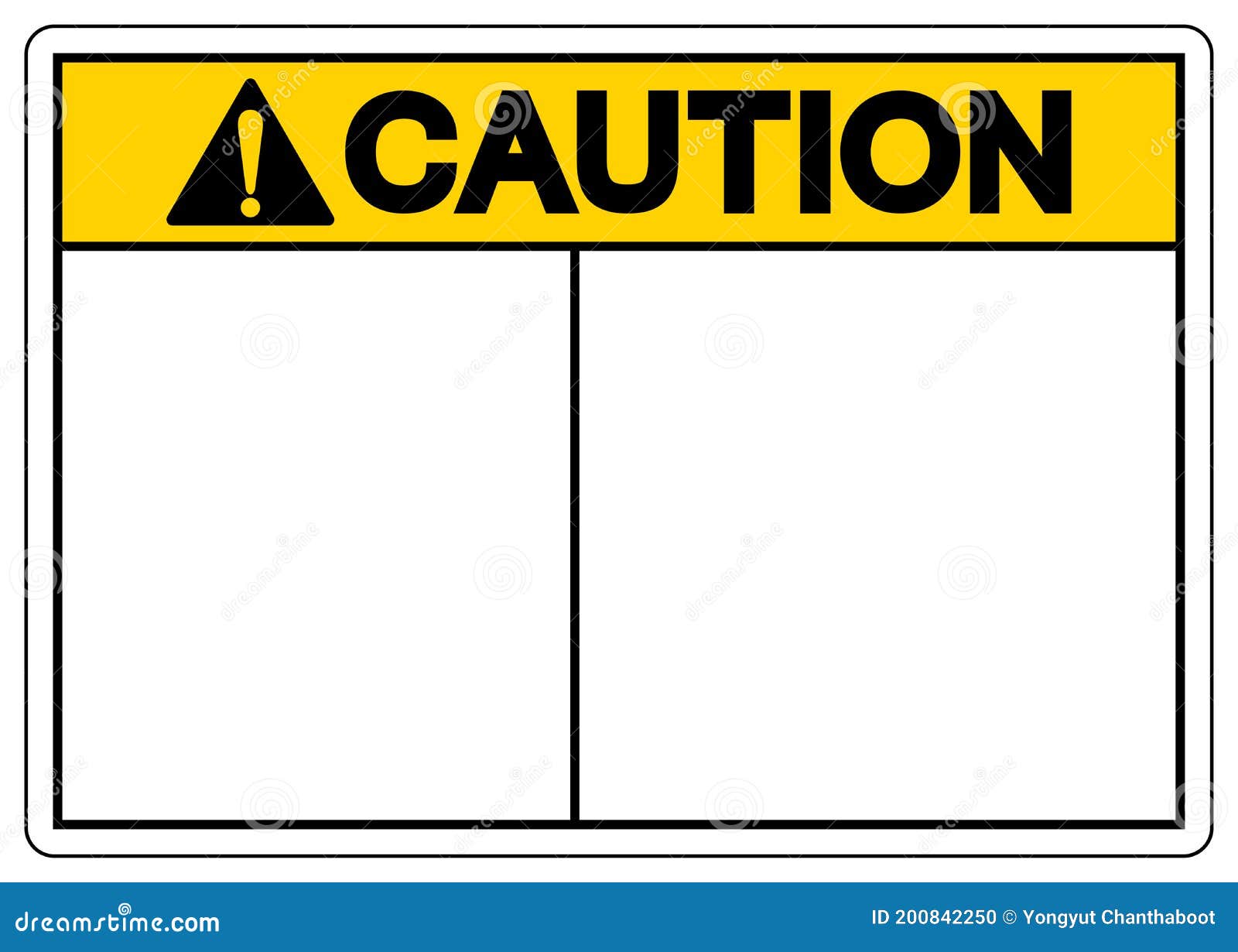 Background Caution Blank Symbol Sign,Vector Illustration, Isolate on ...