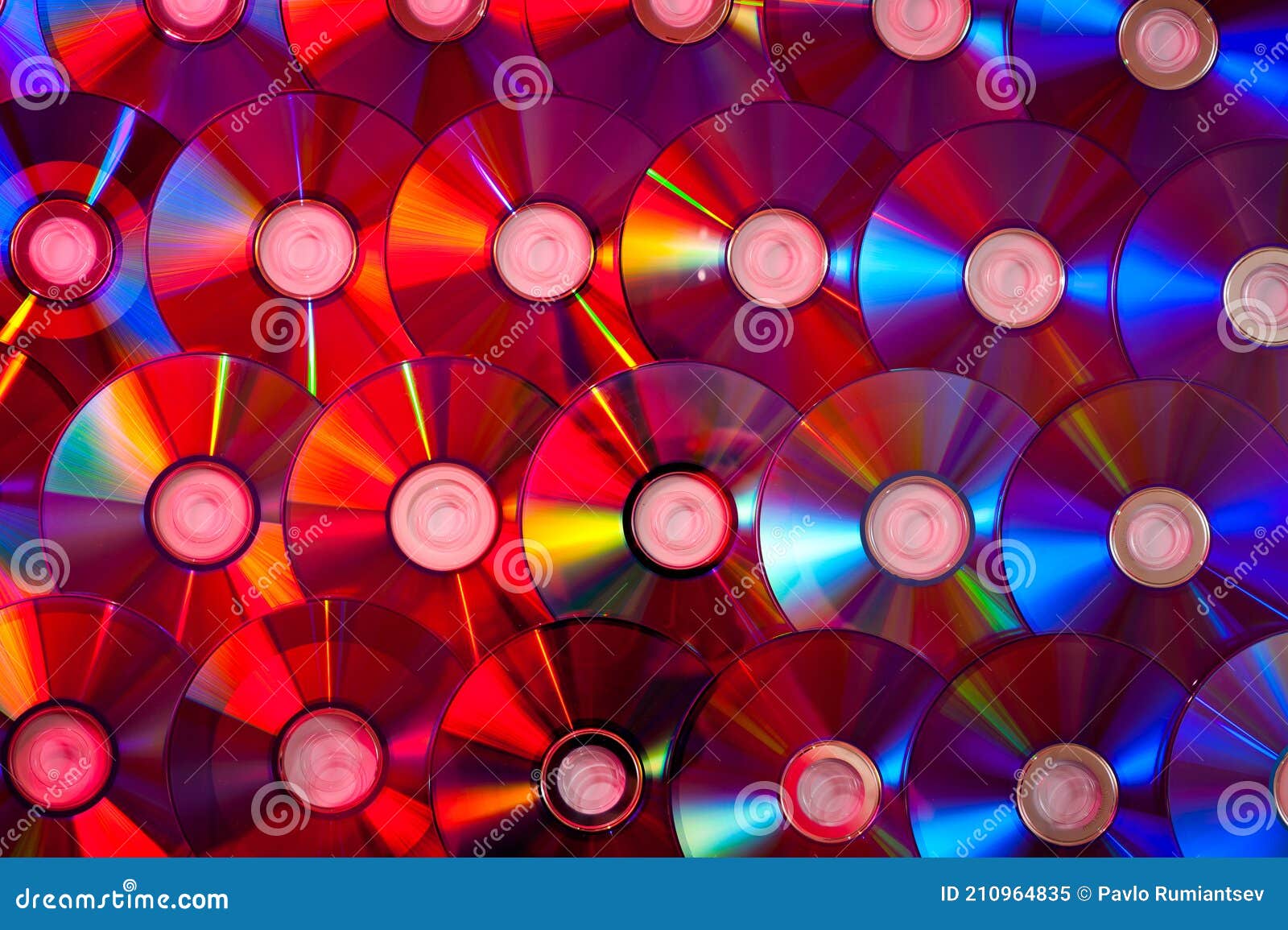 Background CD and DVD Discs Laid Out on a Flat Surface. Background for ...