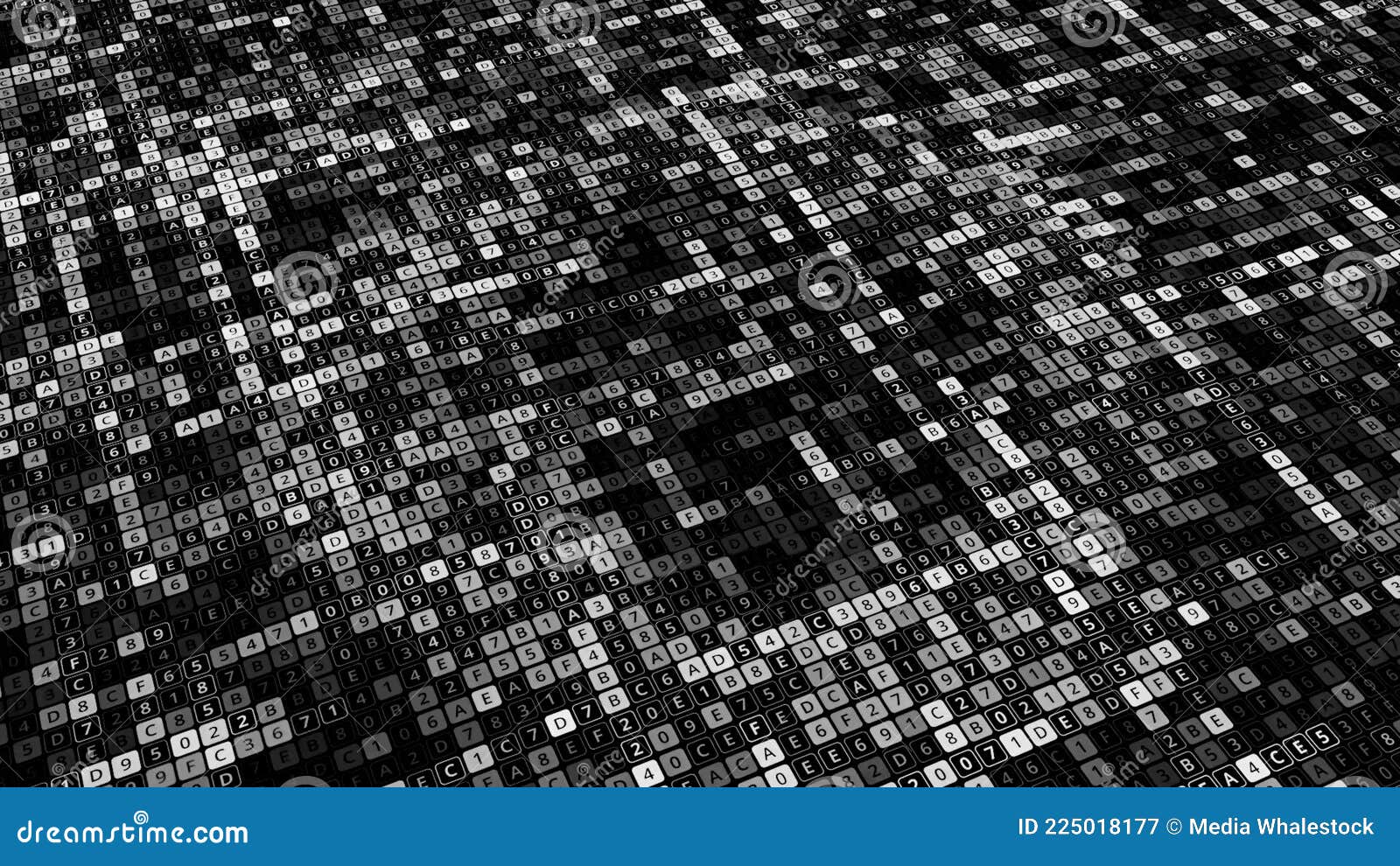 Background With Cells And Changing Numbers. Animation. Computer Field With Generated Numbers And ...