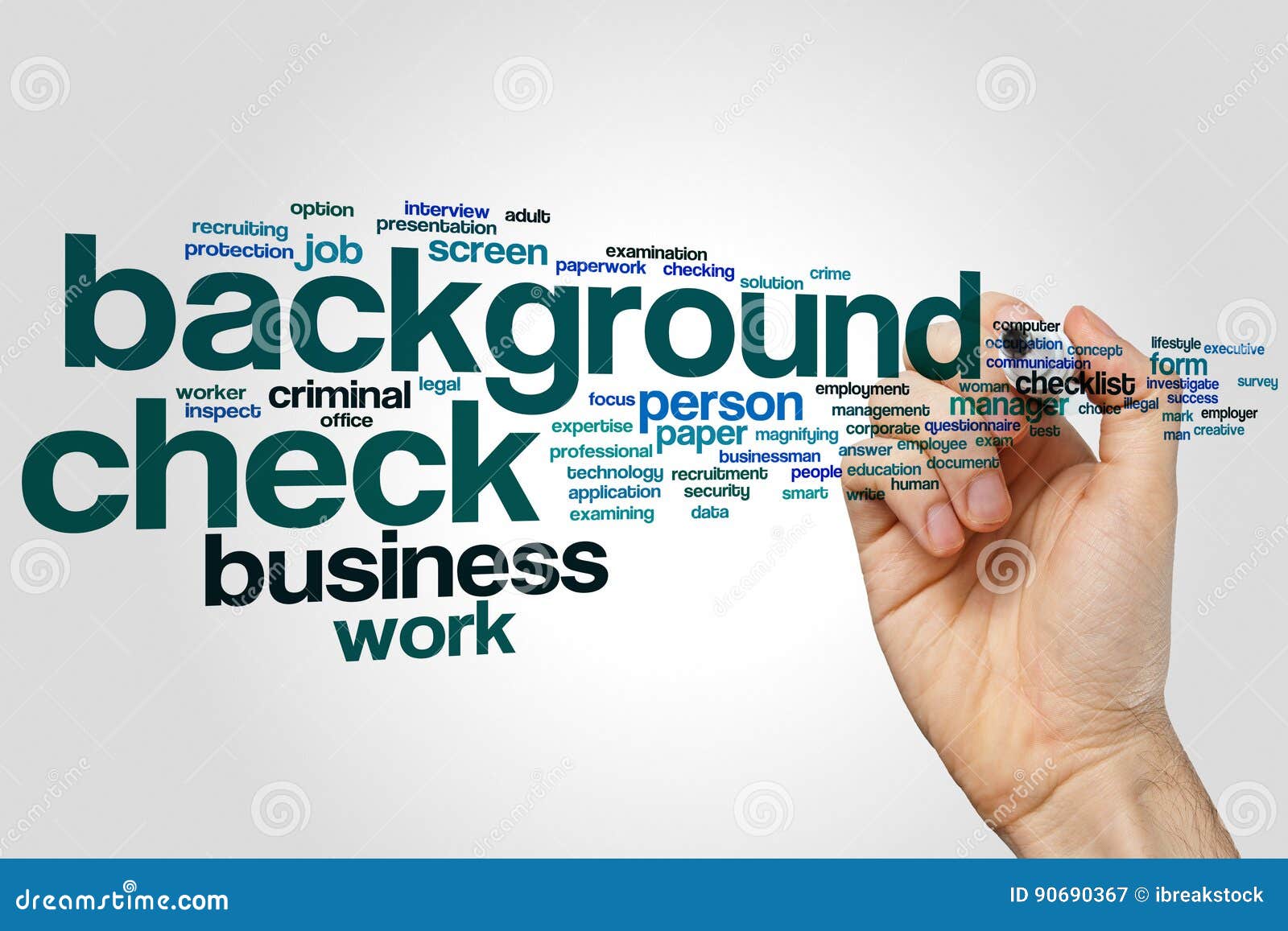 Background Check Word Cloud Concept on Grey Background Stock Image ...