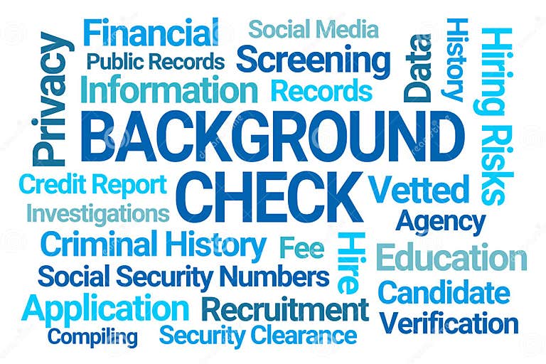 Background Check Word Cloud Stock Illustration - Illustration of ...