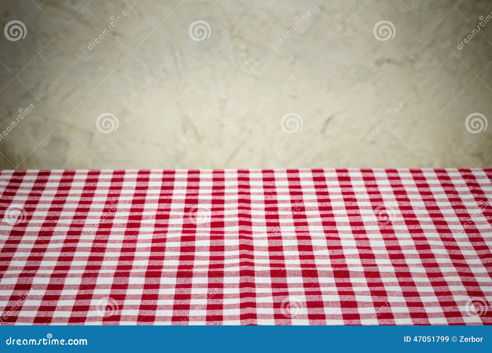 Background with Checkered Tablecloth and a Rustic Wall Stock Image ...