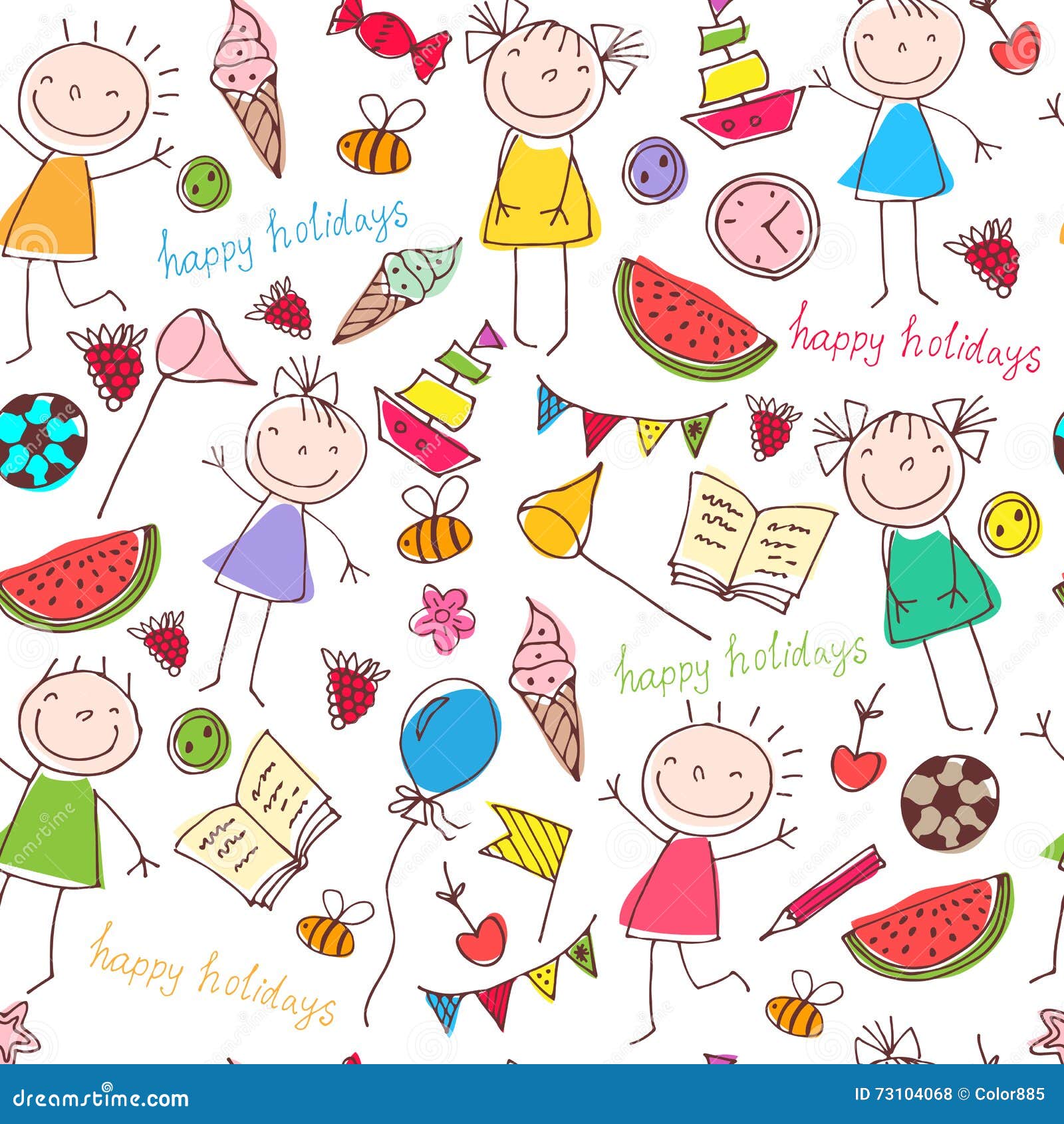 Background Cheerful Children. Vector Stock Vector - Illustration of ...