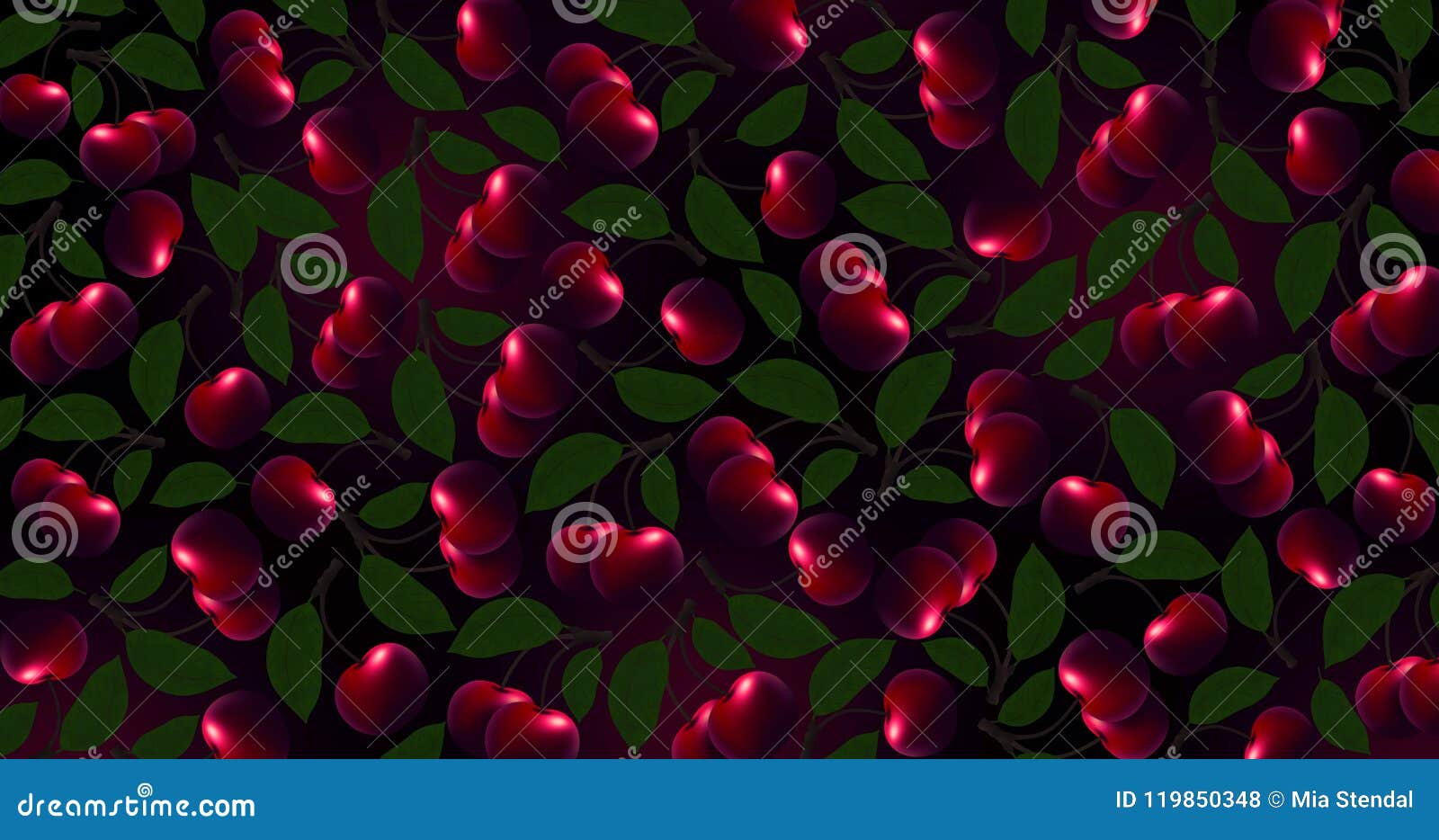 Cherry Background, Cherry Fruit Pattern on Isolated White ...