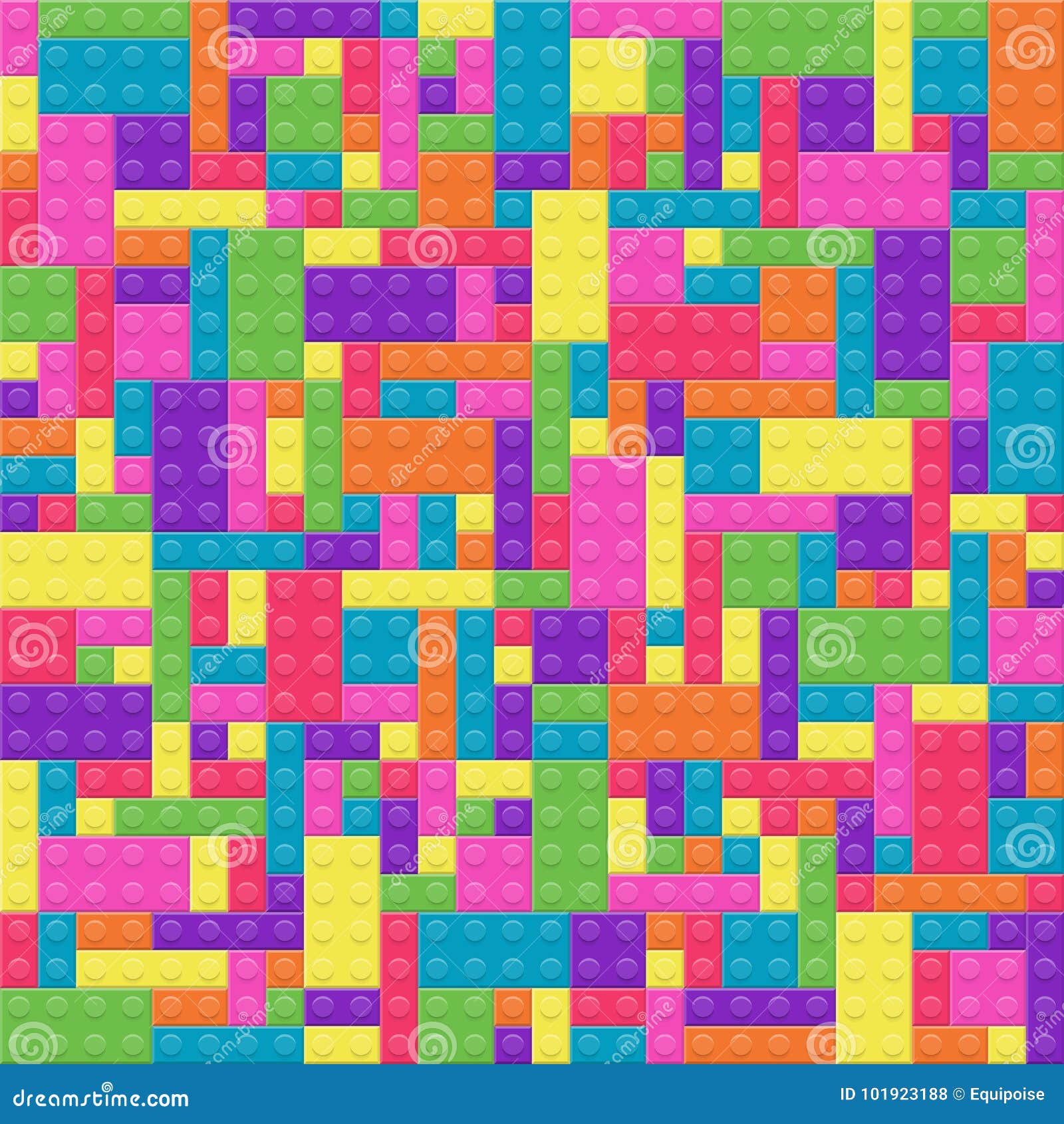 Background of Child Plastic Building Block Stock Vector - Illustration ...