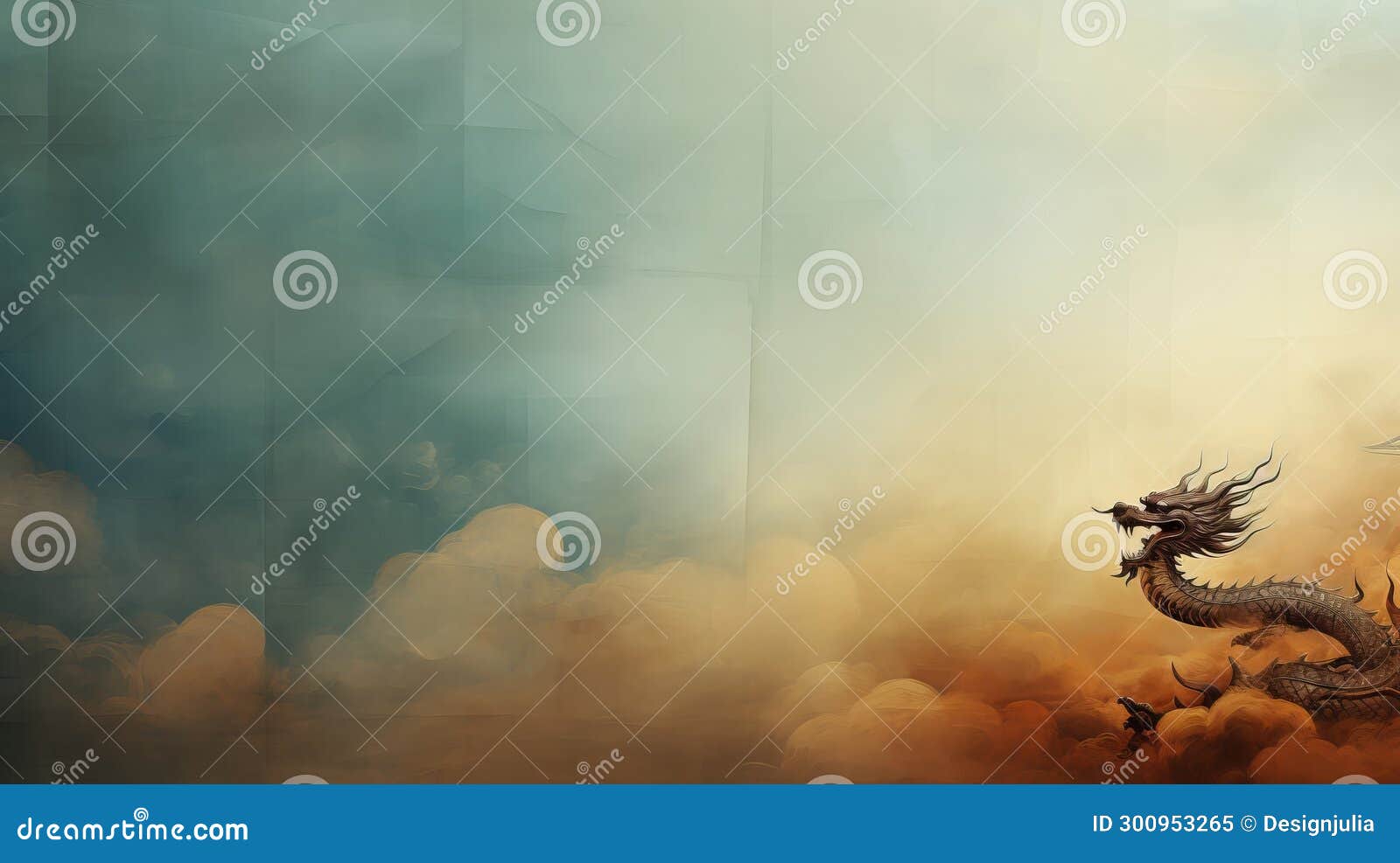Background a Chinese Dragon in Clouds in the Form of Crumpled Paper ...