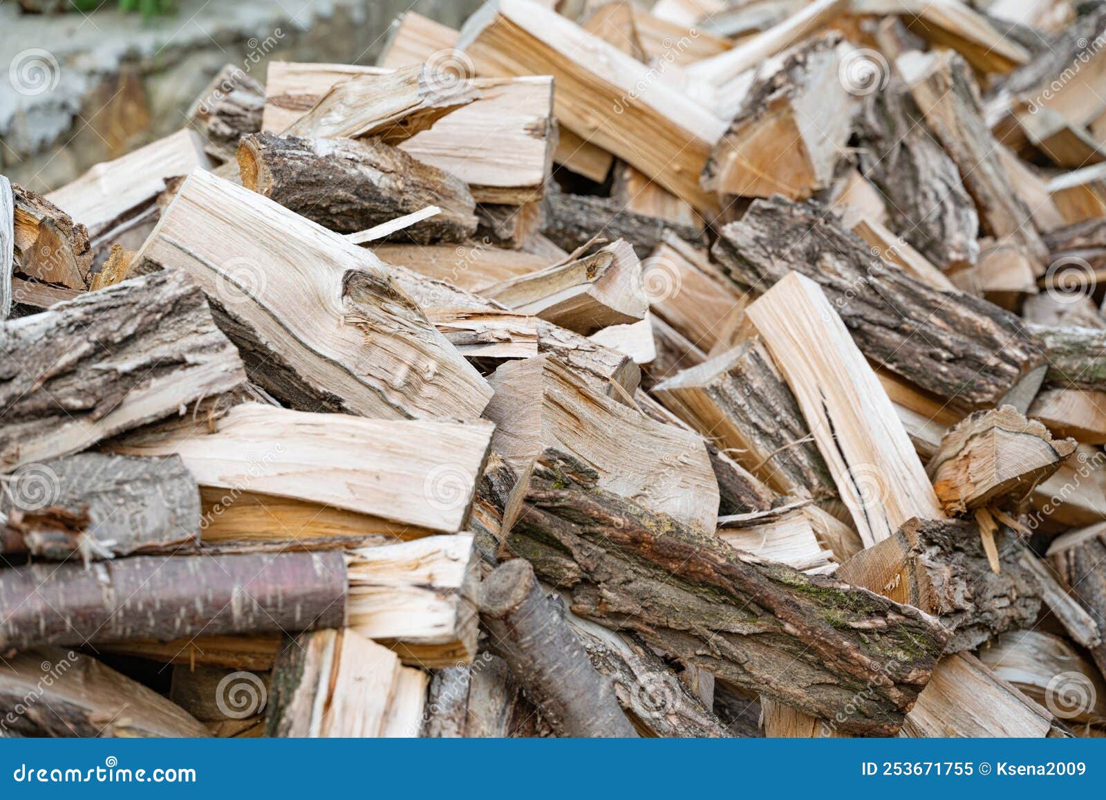Background of Chopped Firewood, Close-up Stock Image - Image of detail ...
