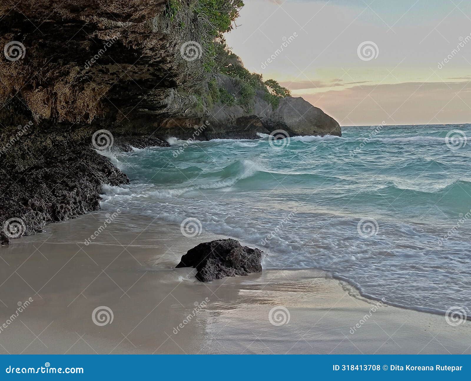 Background of Choppy Sea and Coral Cliffs Stock Photo - Image of coral ...
