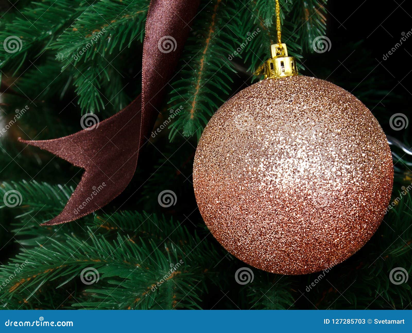 Background of Christmas Ball on Fir Tree Stock Image - Image of year ...