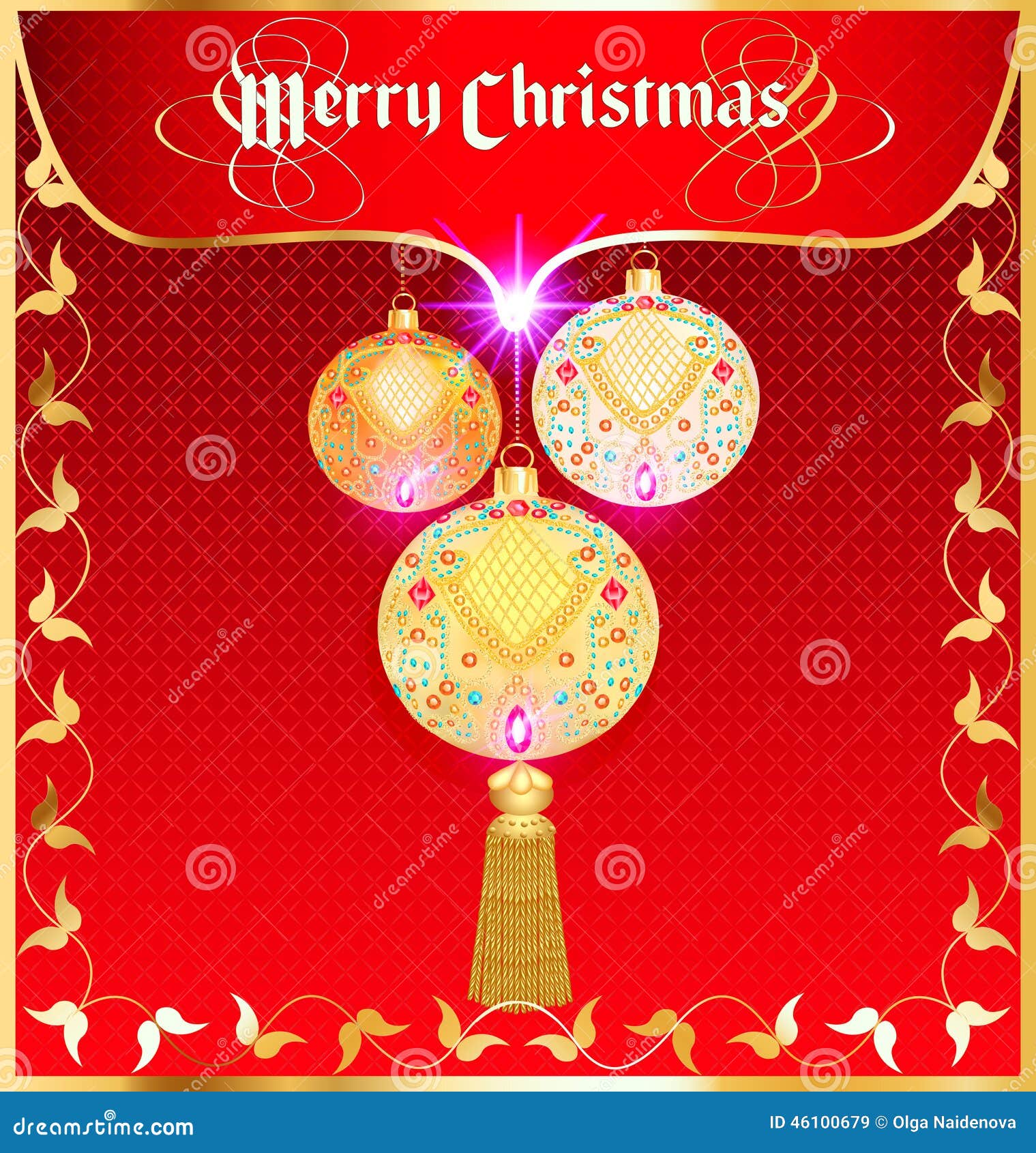 Background Christmas Card with Decorative Balls Stock Vector ...