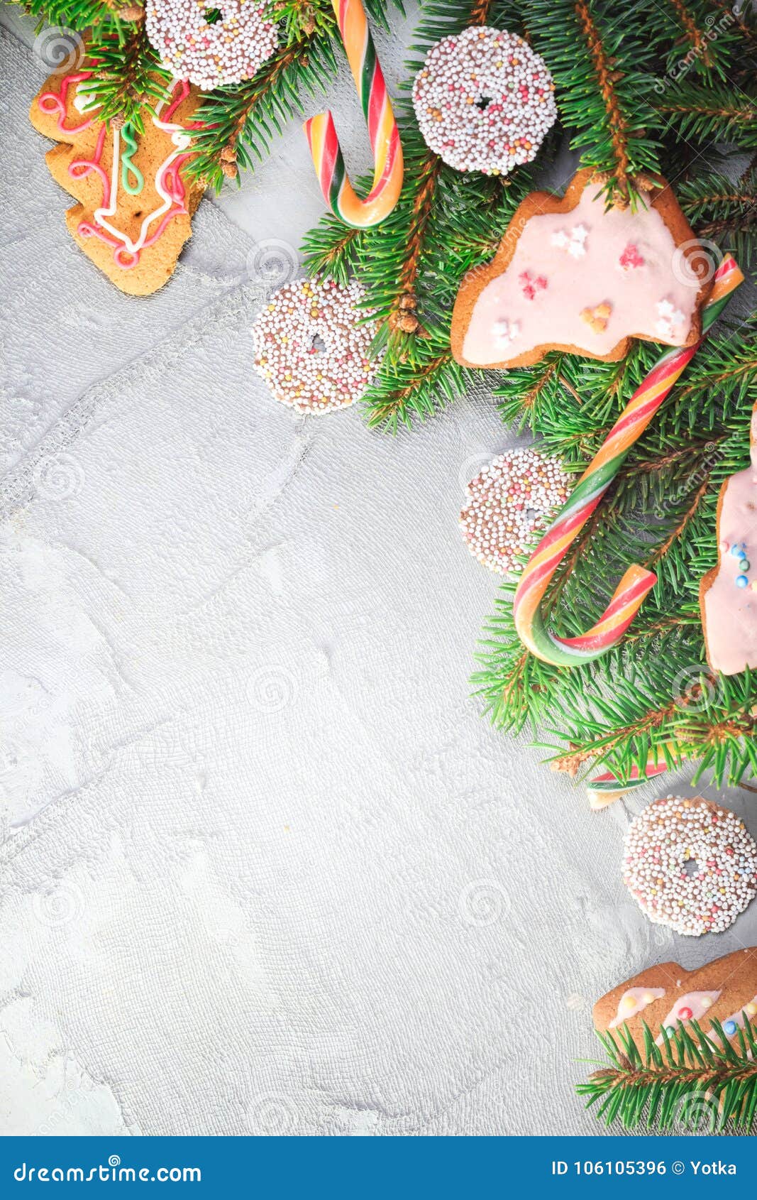 Background Christmas Delicacies Decorations Space Text Stock Photo ...