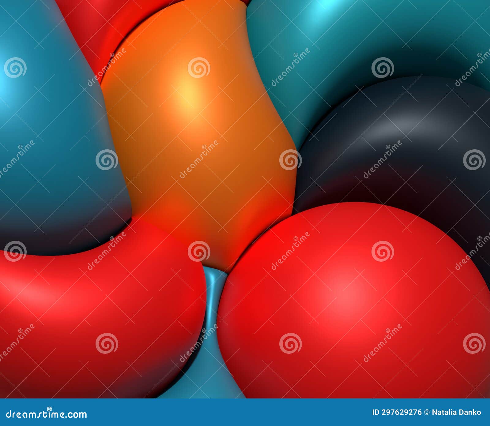 Background with Circles, Inflated Shapes. 3d Rendering Illustration ...