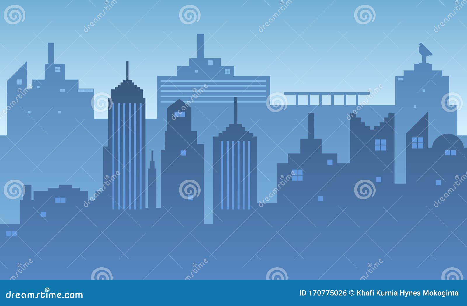 The Background of the City with Blue Sky Stock Vector - Illustration of ...