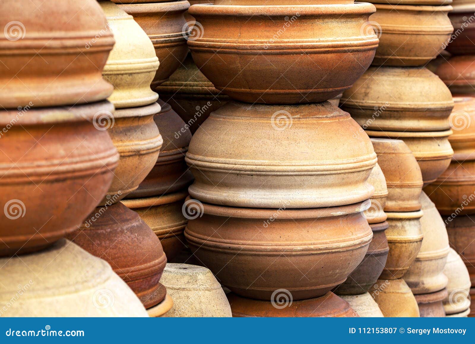 A background of clay pots stock image. Image of craftsmanship - 112153807