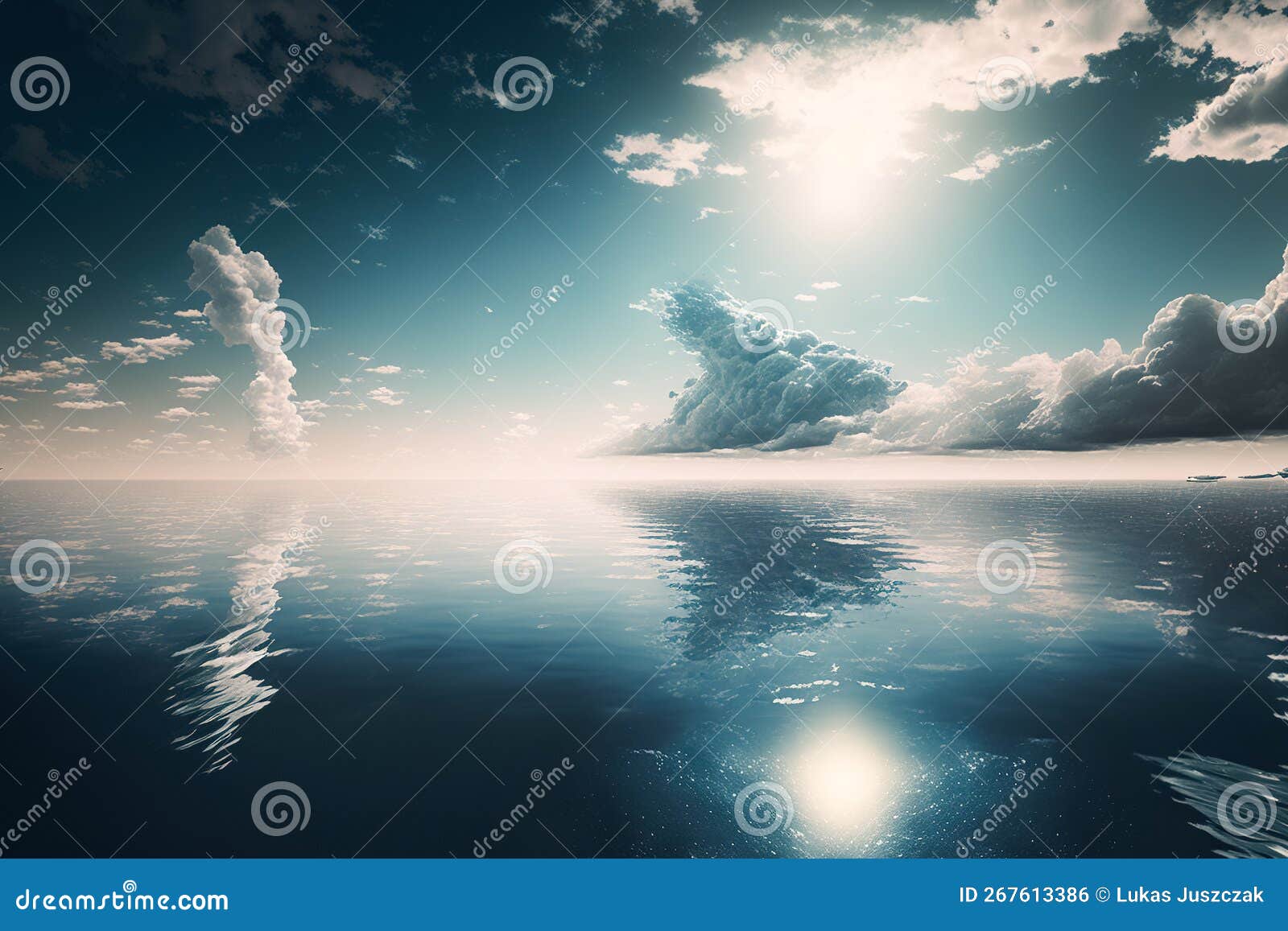 Background with Clear Water and Reflecting Clouds, Clear Ocean Stock ...
