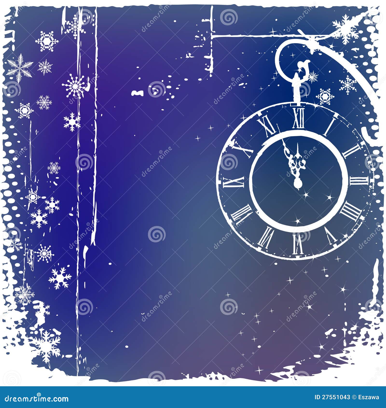 Background with a Clock in Blue Color Stock Vector - Illustration of ...