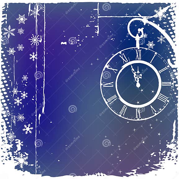 Background with a Clock in Blue Color Stock Vector - Illustration of ...