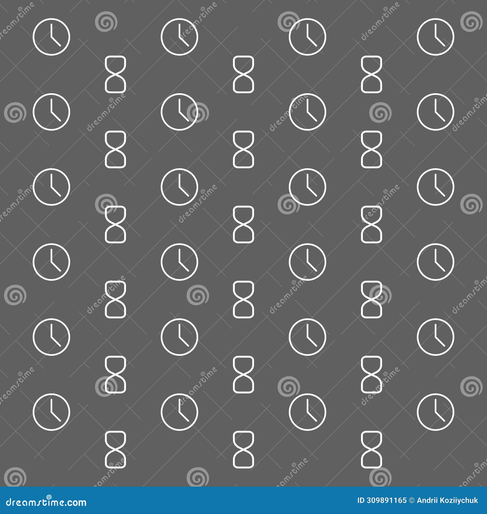 Background with Clock and Hourglass. Concept Background for Time ...