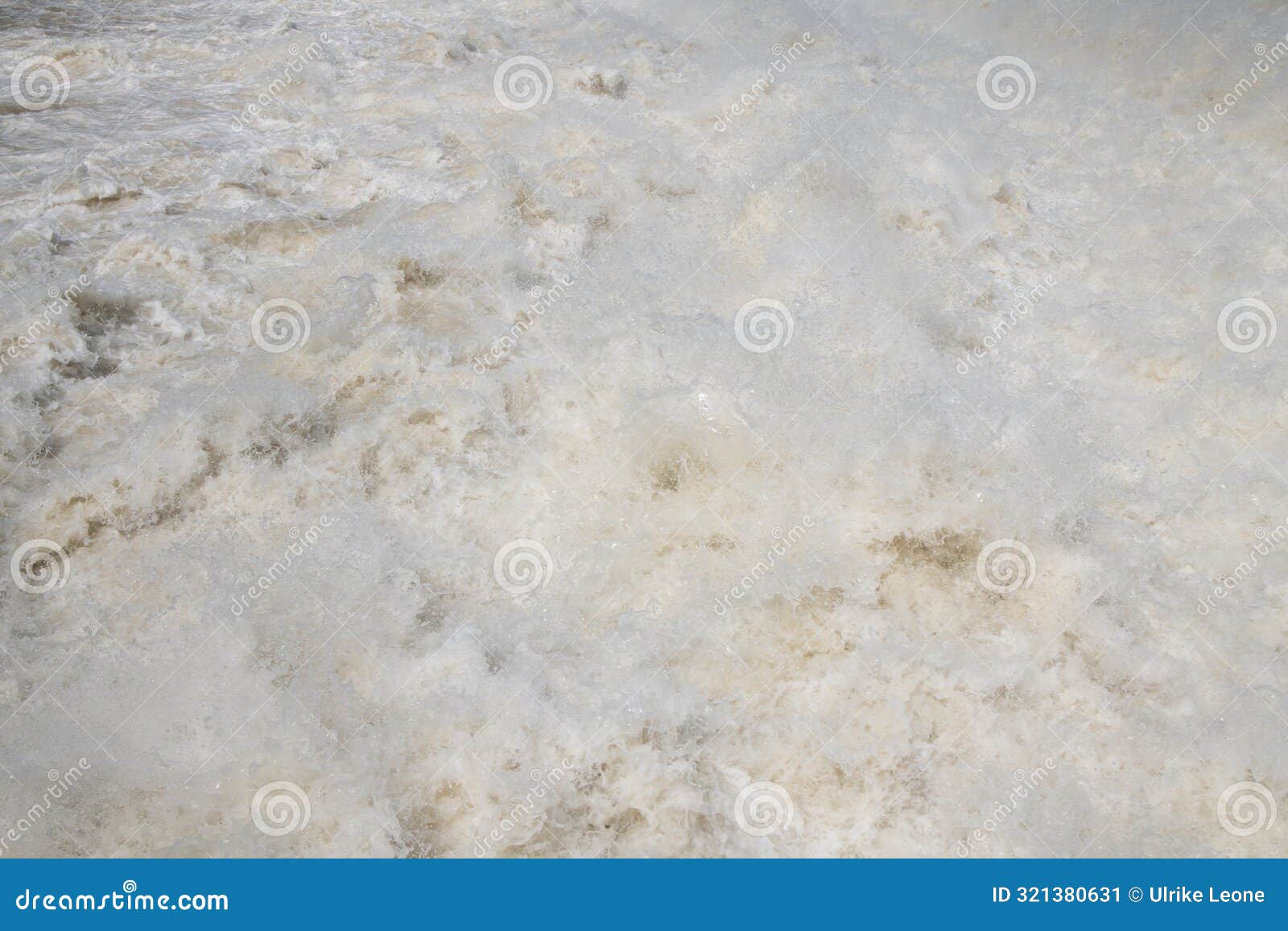 Background and Close-up of Roaring Brown Water that Flows Rushing and ...