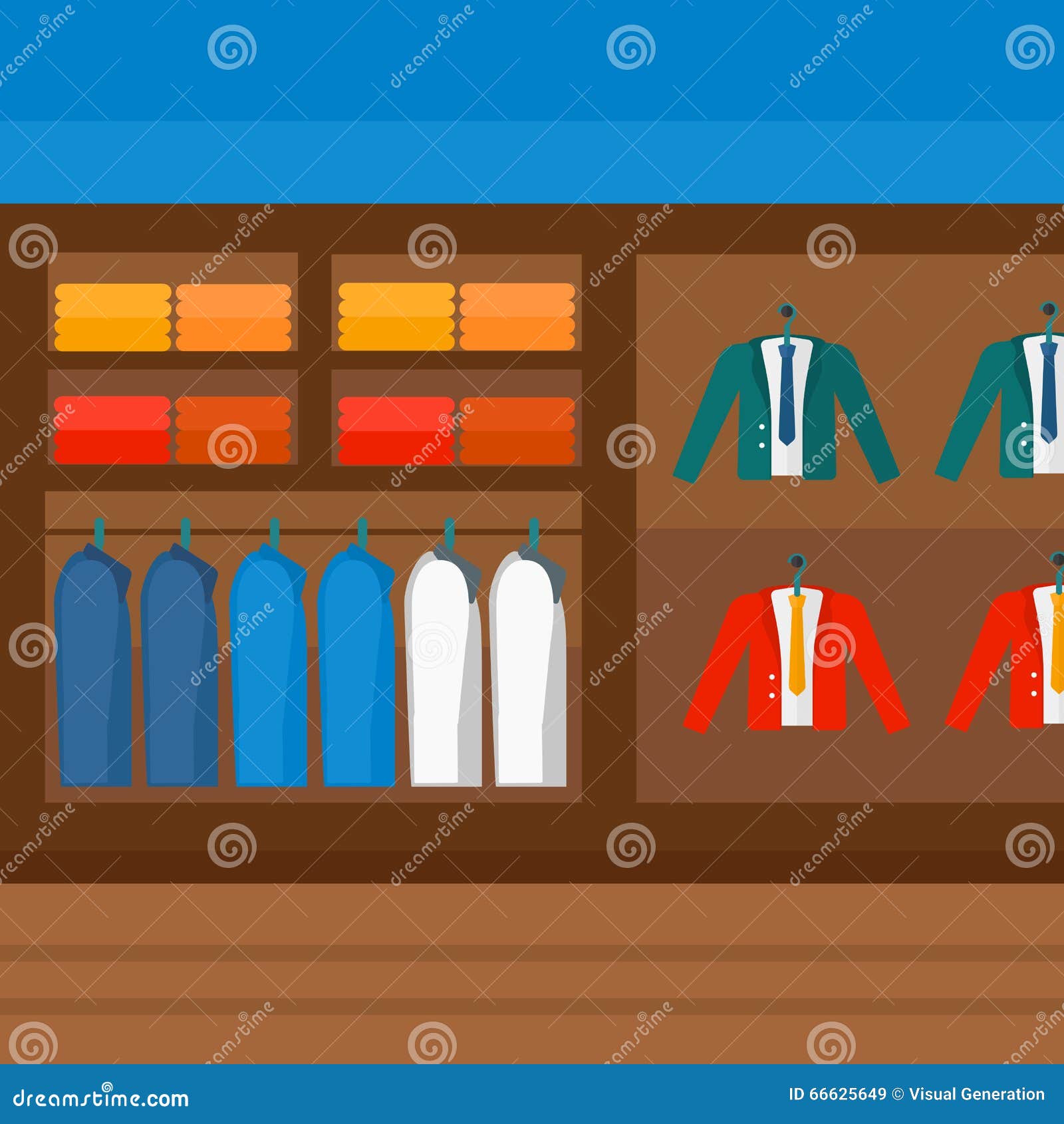 Background of Clothes Store. Stock Vector - Illustration of fashion ...