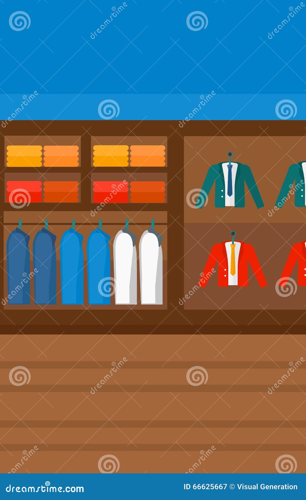 Background of Clothes Store. Stock Vector - Illustration of modern ...