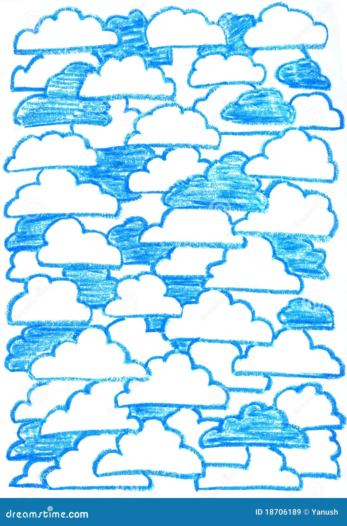 Background with clouds stock image. Image of drawing - 18706189