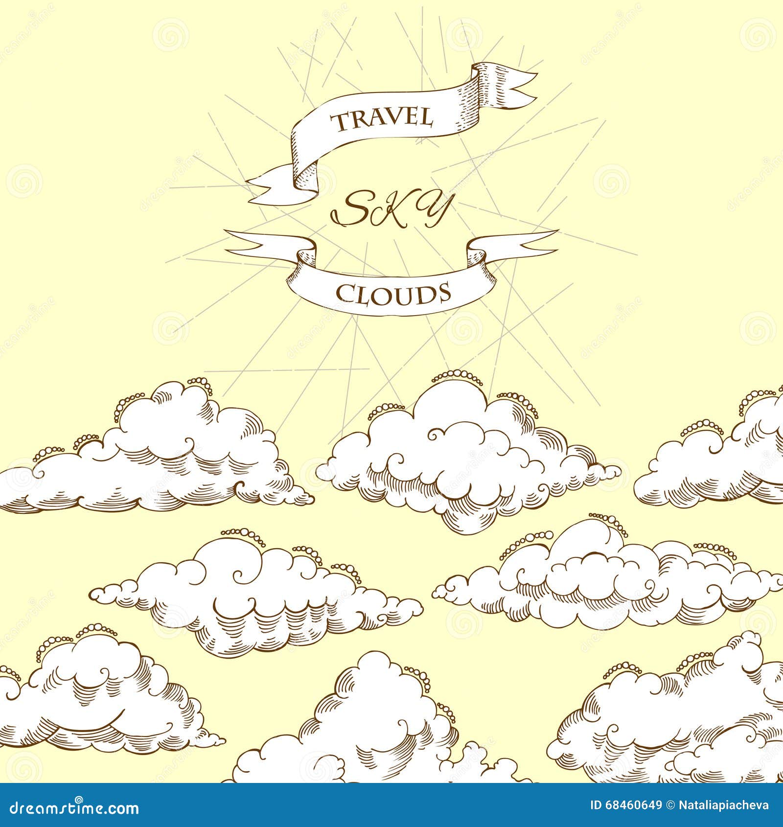 Background with Clouds stock vector. Illustration of summer - 68460649