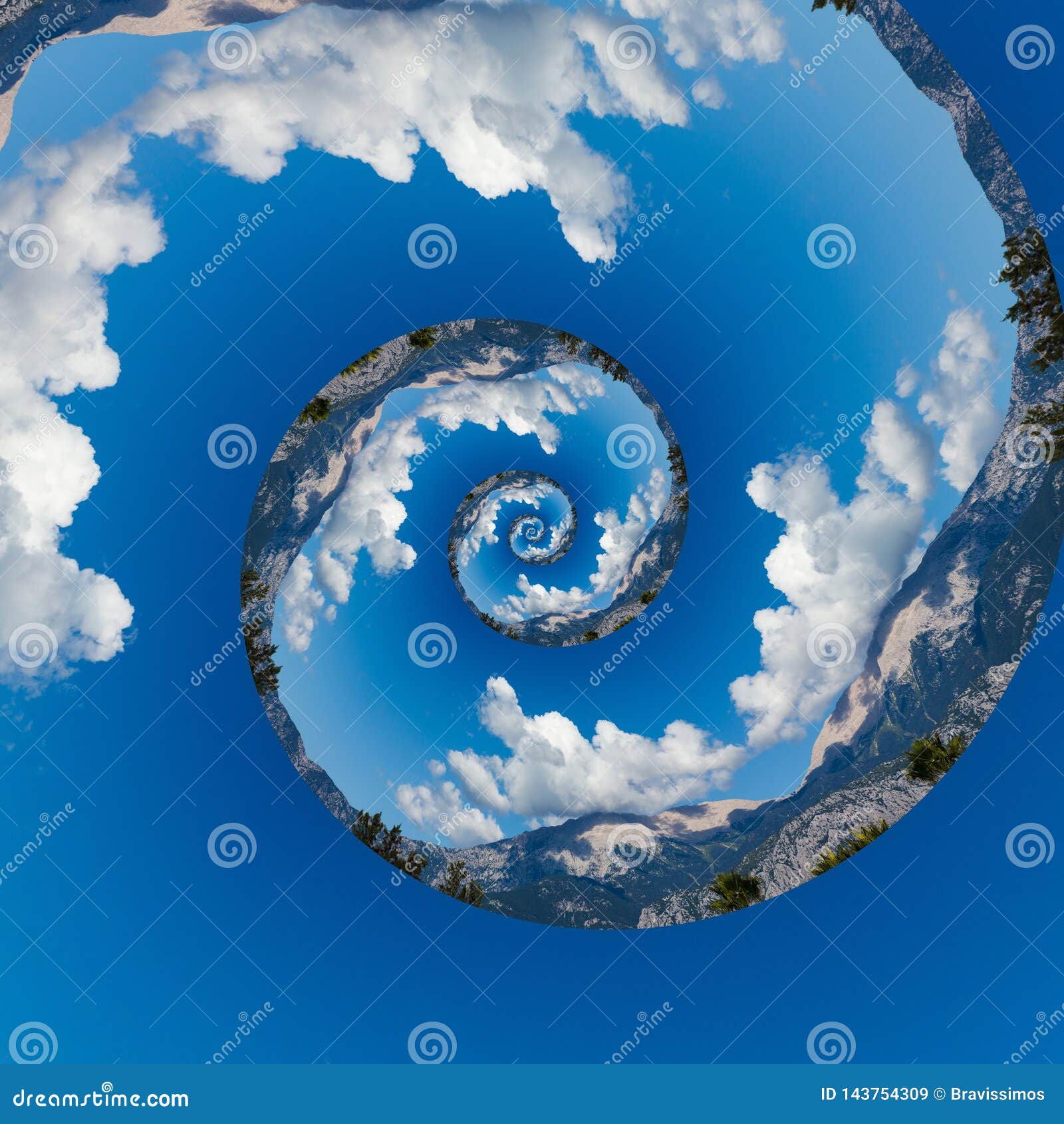 Background Clouds Sky Spiral Twirl. Sun Stock Illustration ...