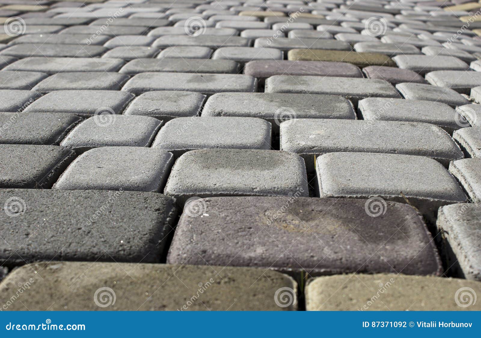 Background of Cobble Stone Road Making from Cement Blocks Stock Photo ...