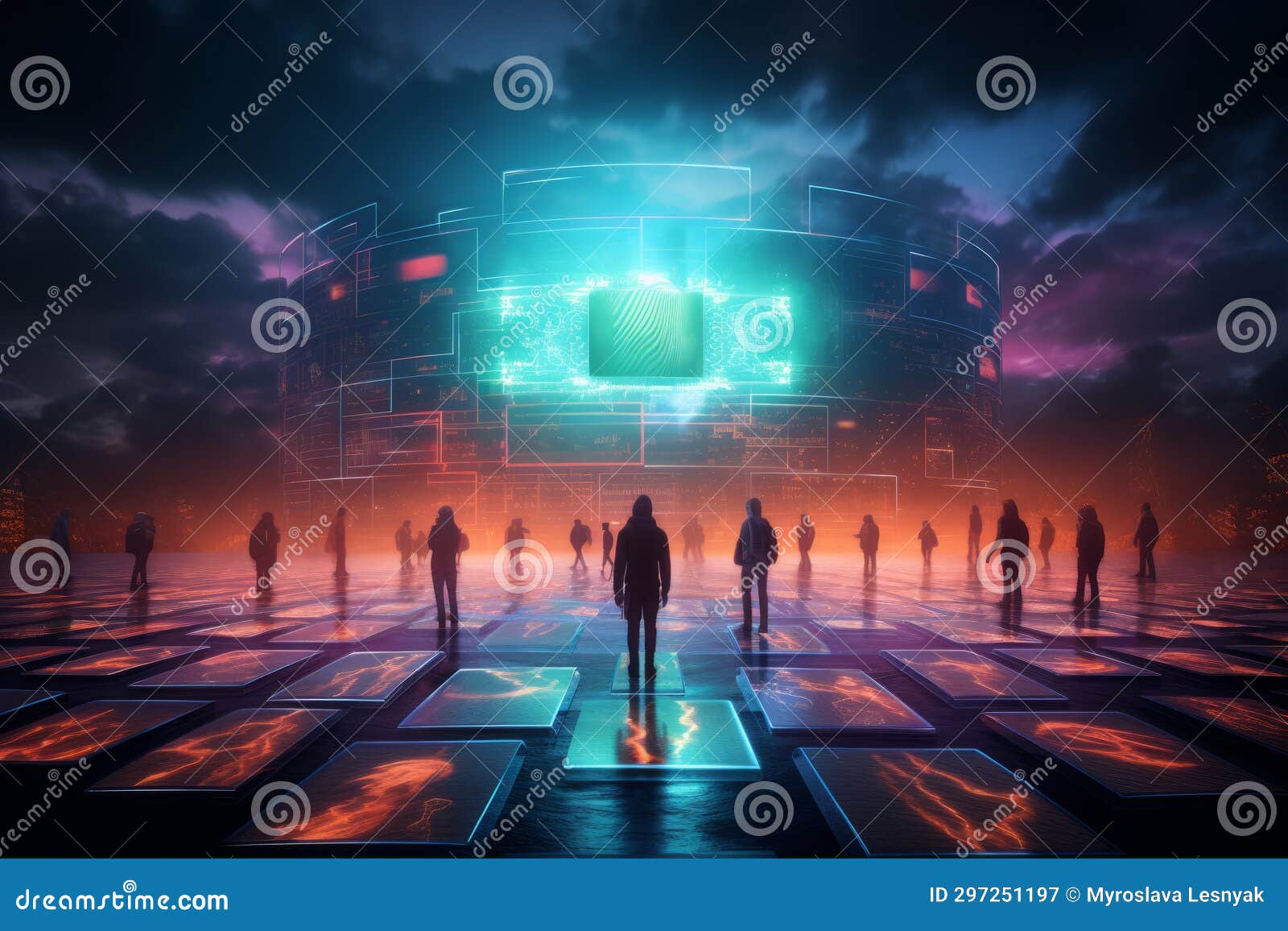 Background of Code Matrix. Cloud Computing Stock Illustration ...