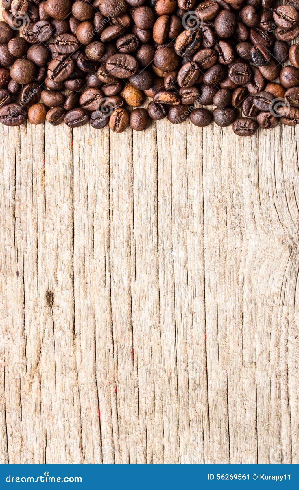 Background with Coffee Beans on Wood Texture Stock Image - Image of ...
