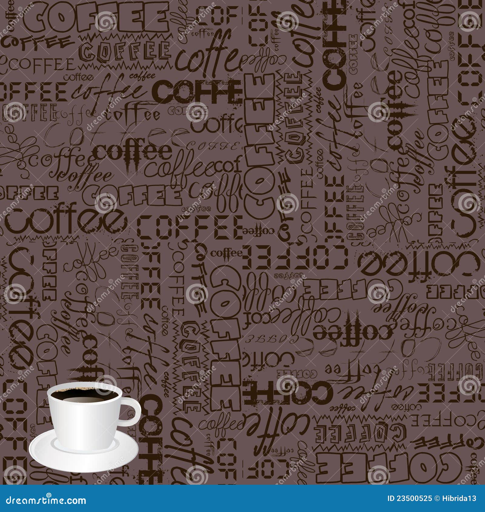 Background with Coffee Typography Stock Illustration - Illustration of ...