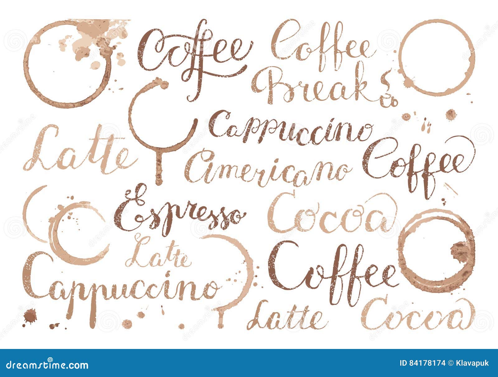 Background with Coffee Words in Retro Style Stock Vector - Illustration ...