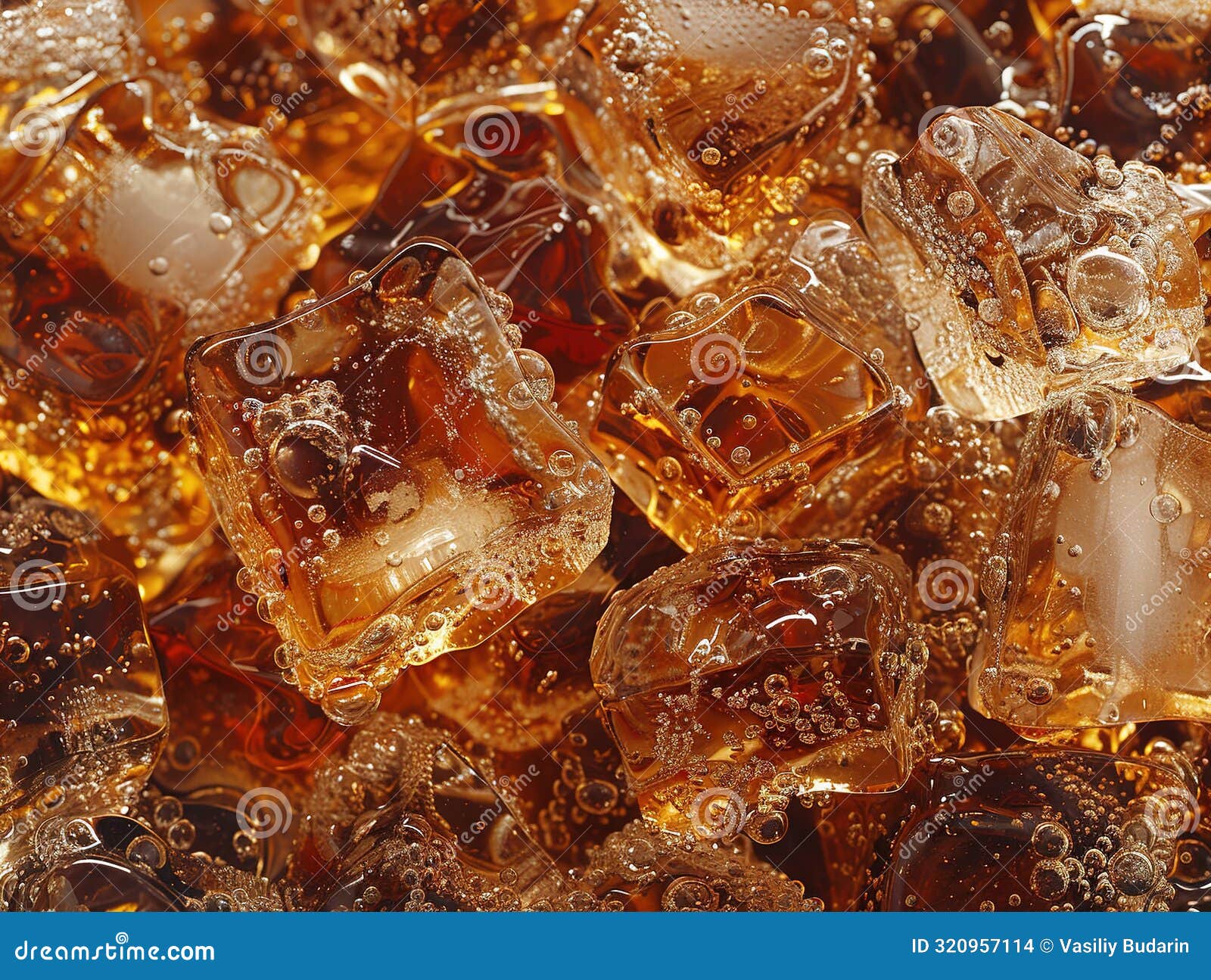 Background of Cold Cola with Ice and Bubbles Stock Photo - Image of ...