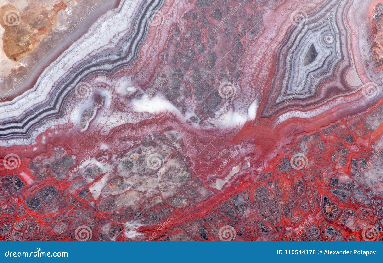 White and red agate slice stock photo. Image of grey - 110544178
