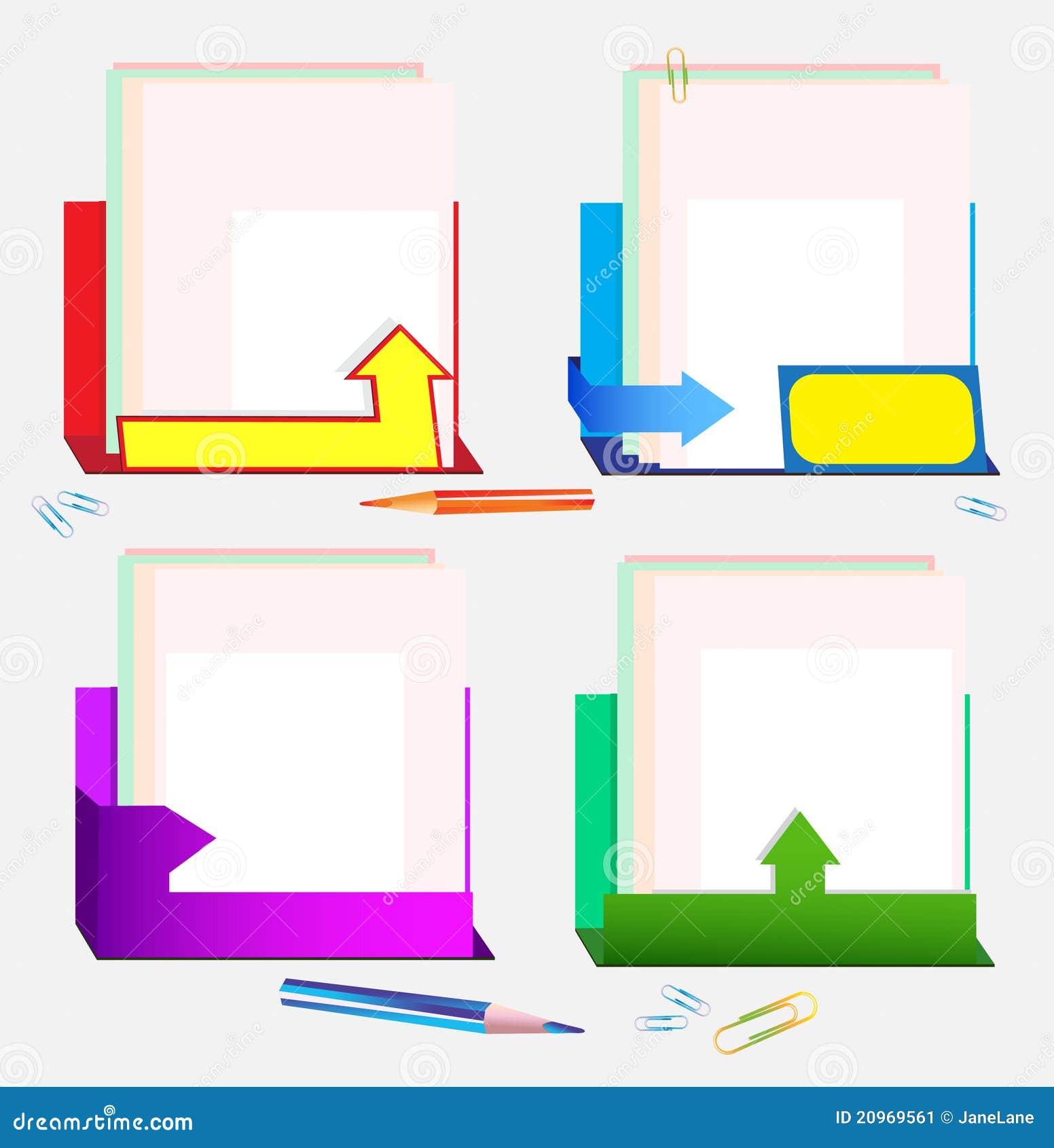 Background of Color Paper Folders Stock Illustration - Illustration of ...